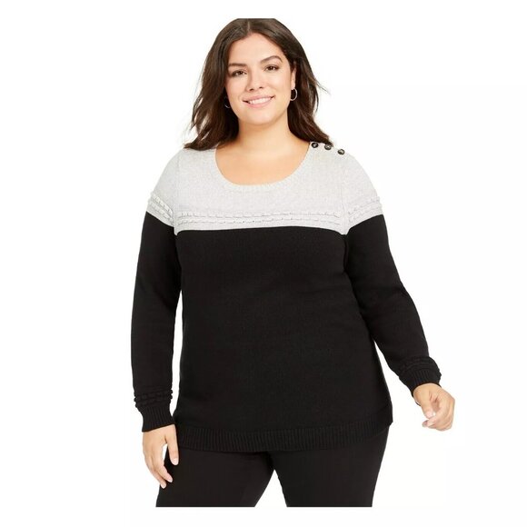 Charter Club | Sweaters | Charter Club Womens Plus X Grey Black ...